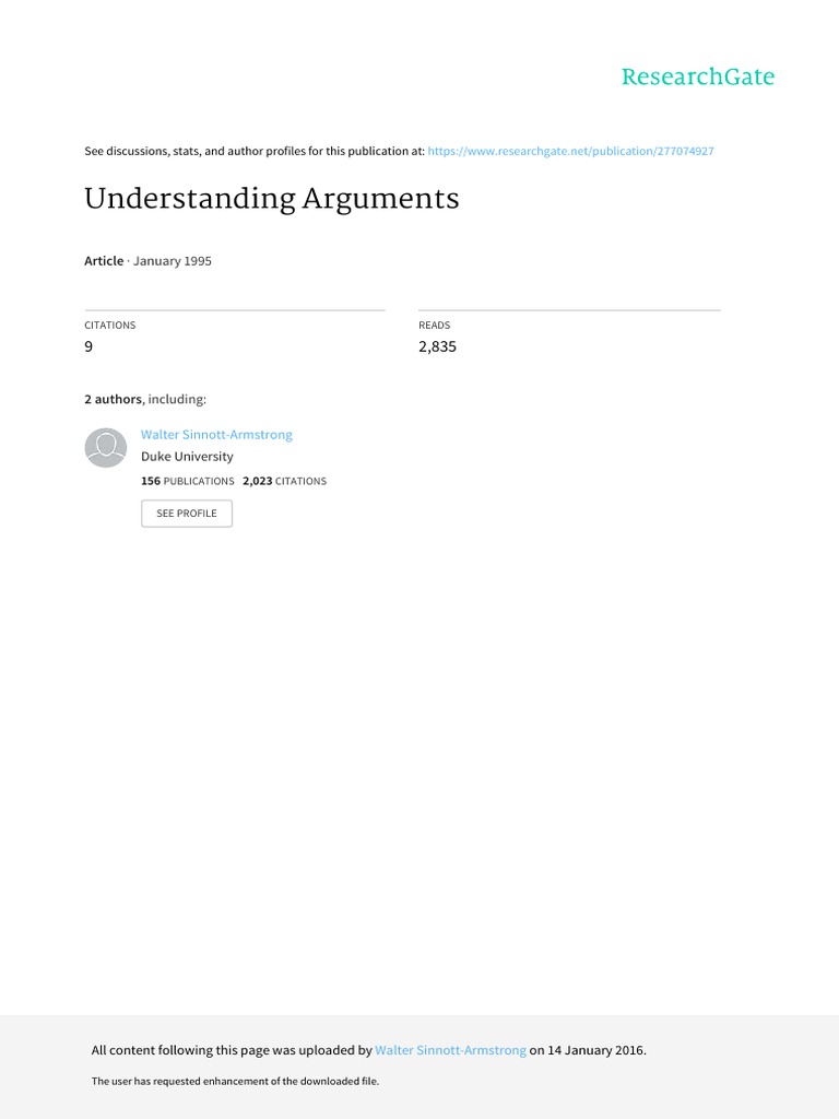 Understanding Arguments | PDF | Inductive Reasoning | Argument