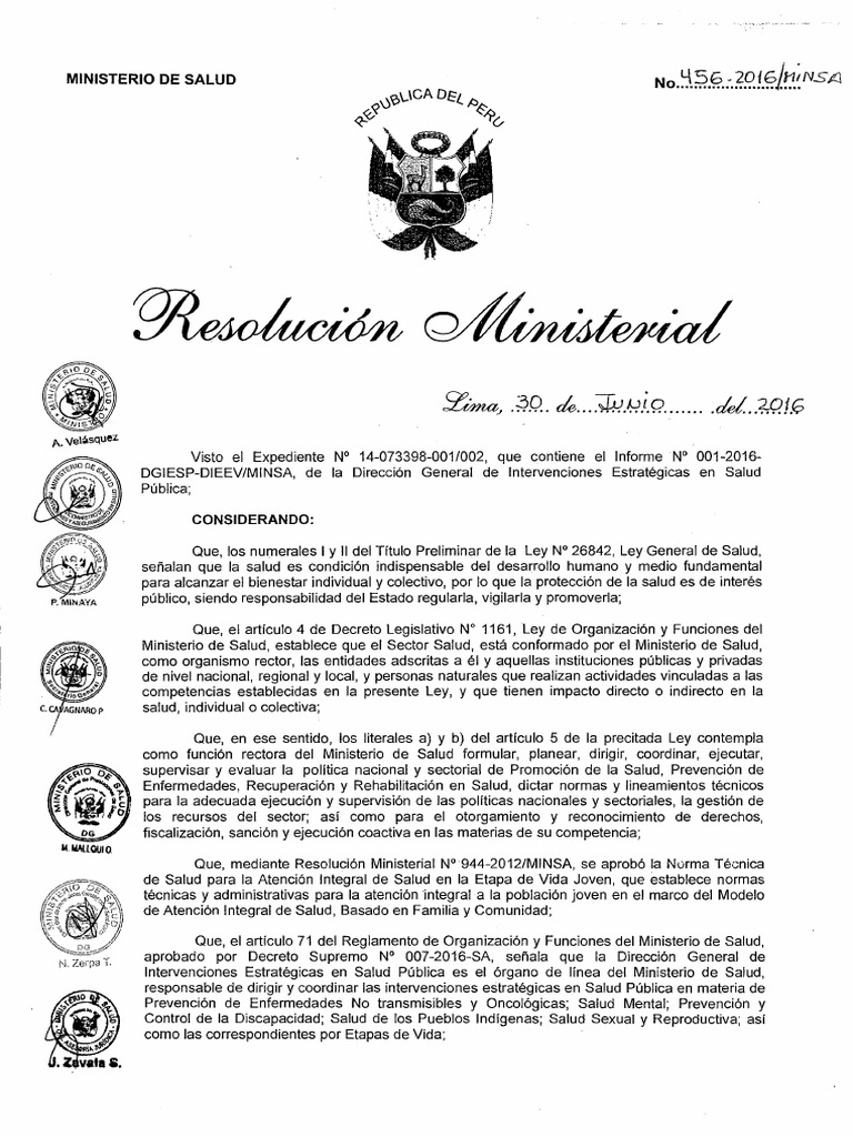 RM 456-Minsa PDF | PDF | Juventud | Hipertensión