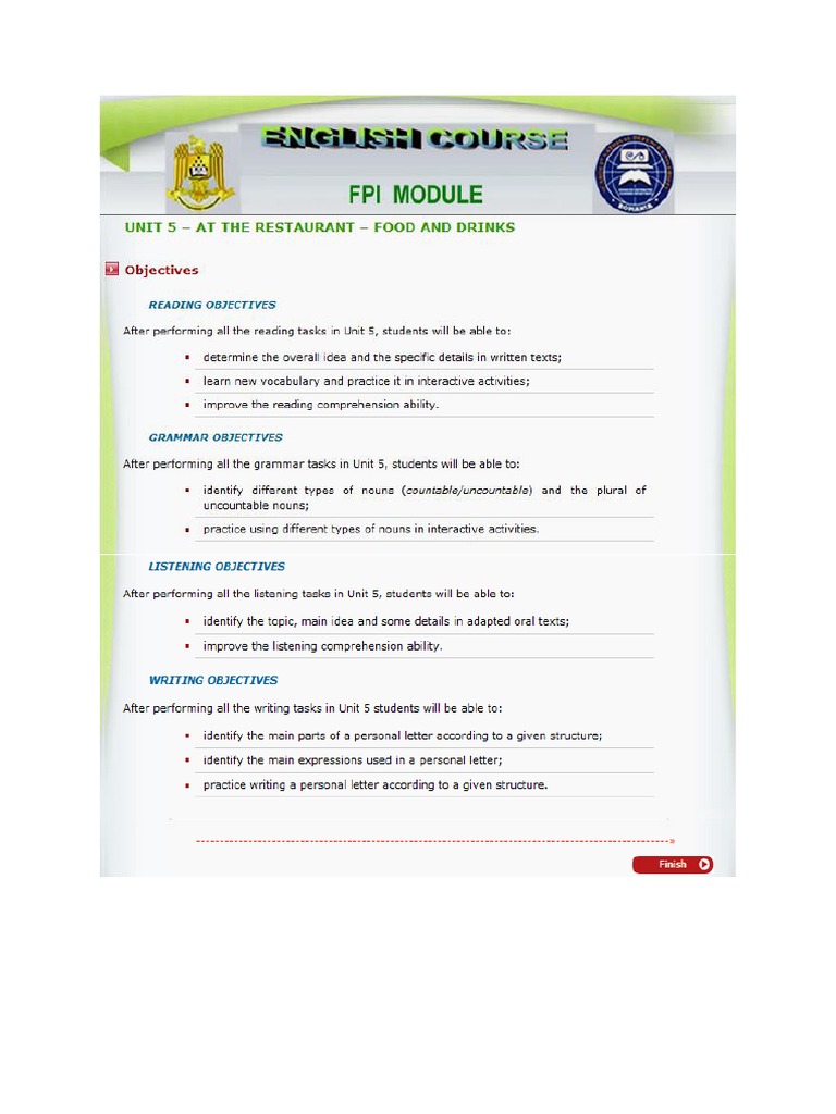 FP Unit 5 - at The Restaurant - Food and Drinks | PDF | Gastronomy ...