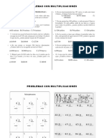 Problemas de Multiplicación 3er Grado | PDF