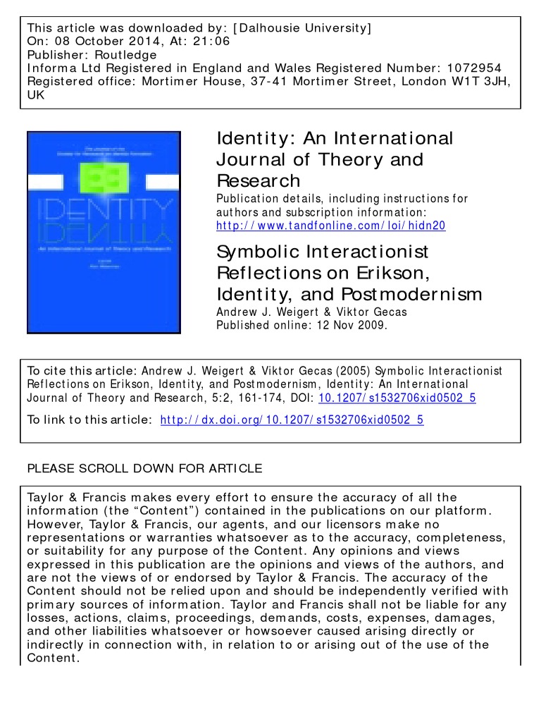 Identity: An International Journal of Theory and Research | PDF ...