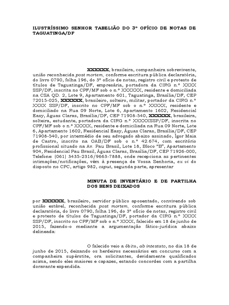 Modelo Minuta de Partilha | PDF | Governo | Justiça