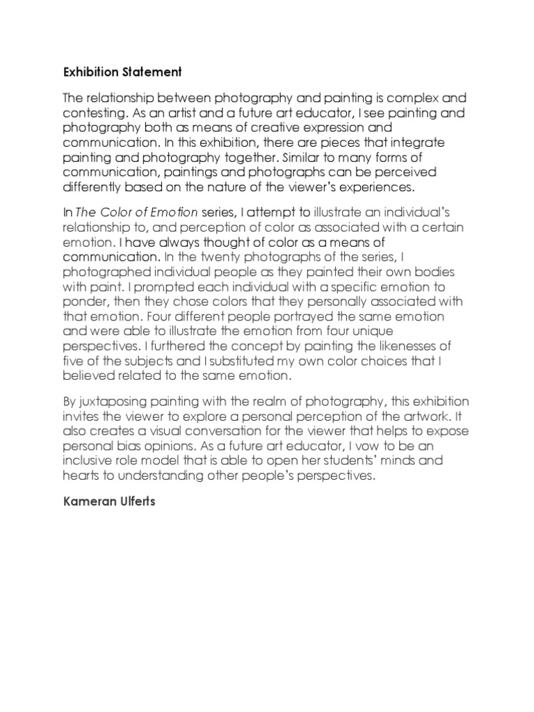 Exhibition Statement | PDF