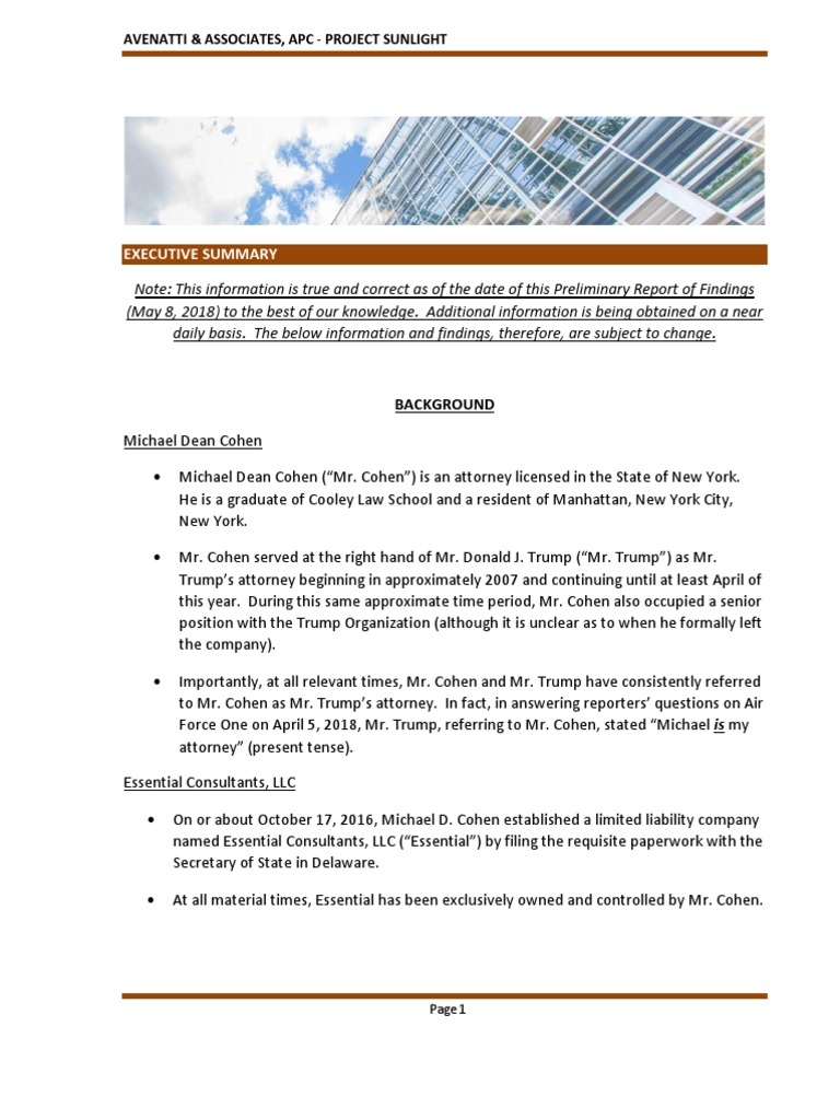 Executive Summary | Banks | Corporate Law