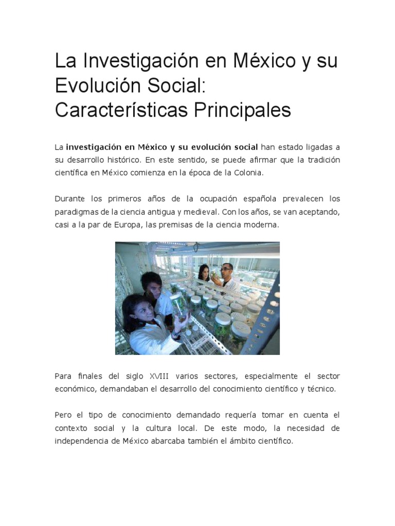 La Investigación en México y Su Evolución Social | PDF | México | Sociedad