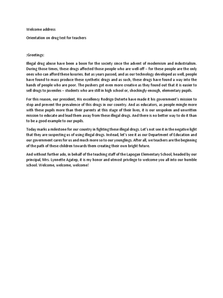 Welcome Address | PDF