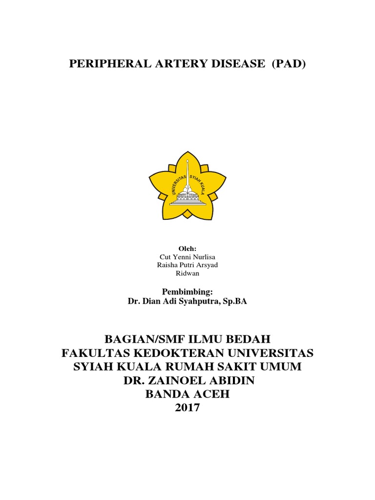 Peripheral Artery Disease (Pad) : Pembimbing: Dr. Dian Adi Syahputra ...