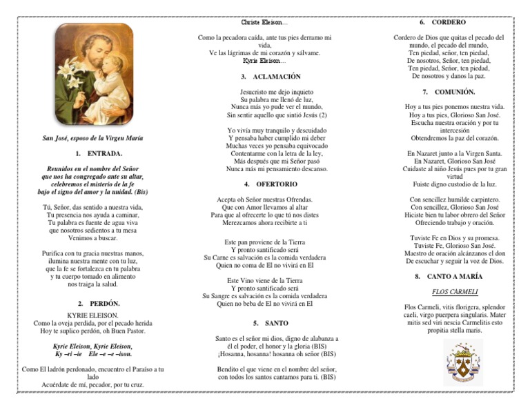 Cantos A San José | PDF | María, madre de Jesús | Oración