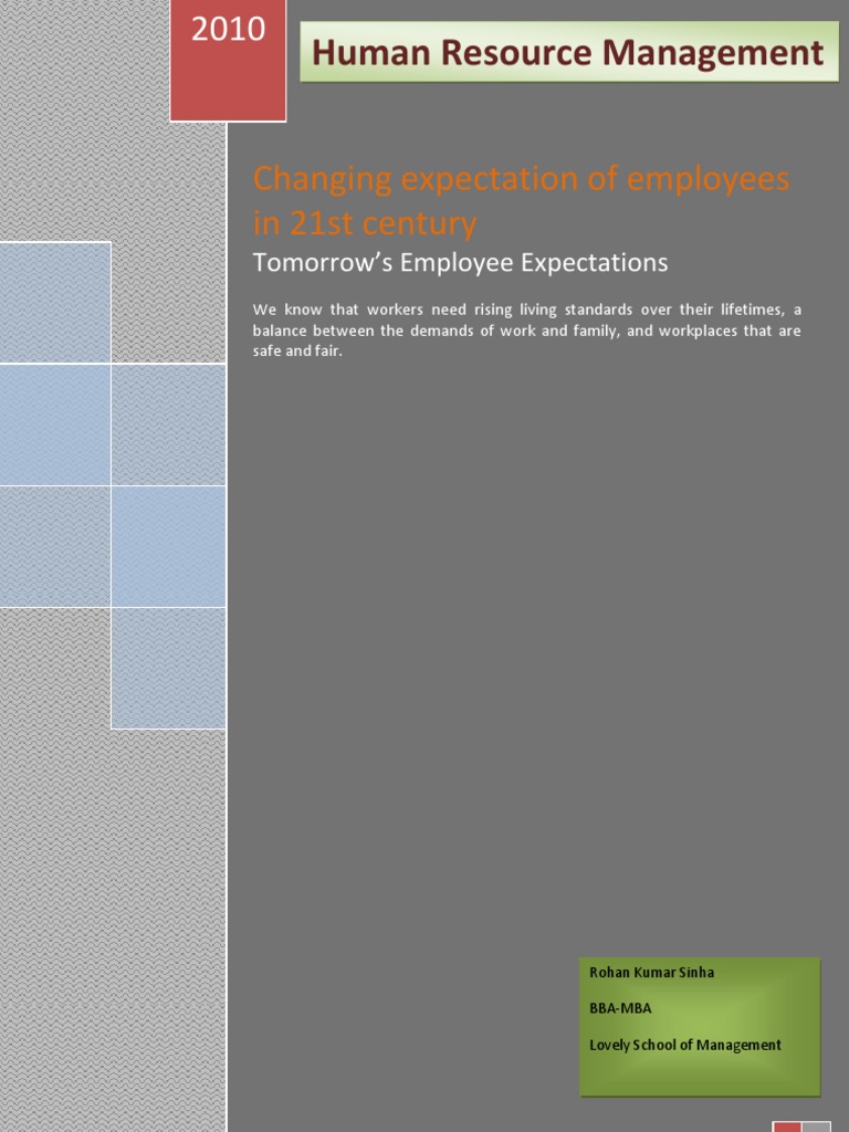 Changing Expectation of Employees in 21st Century | PDF | Human ...