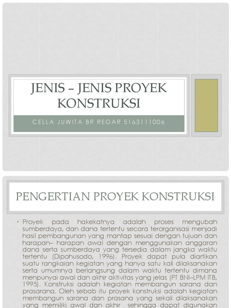 Jenis - Jenis Proyek Konstruksi | PDF