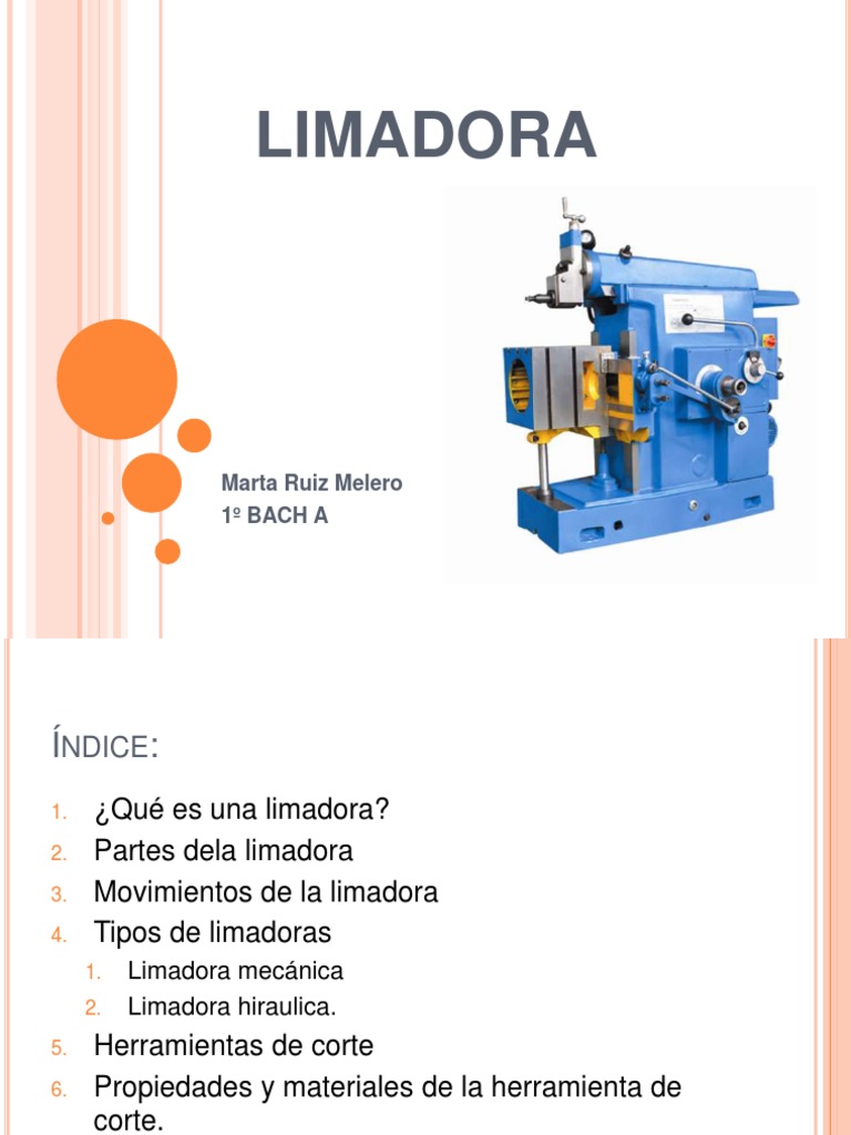 Limadora 170218144312 | PDF | Herramientas | Mecanizado