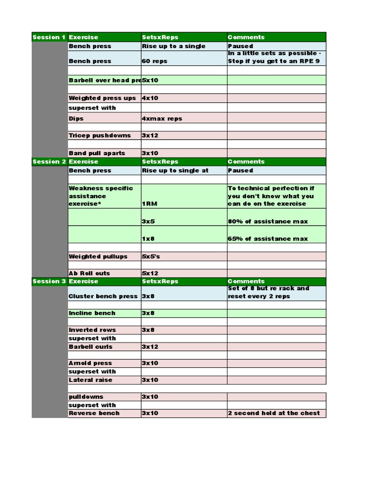 12-Week Advanced Bench Press Program | PDF | Recreation | Athletic Sports