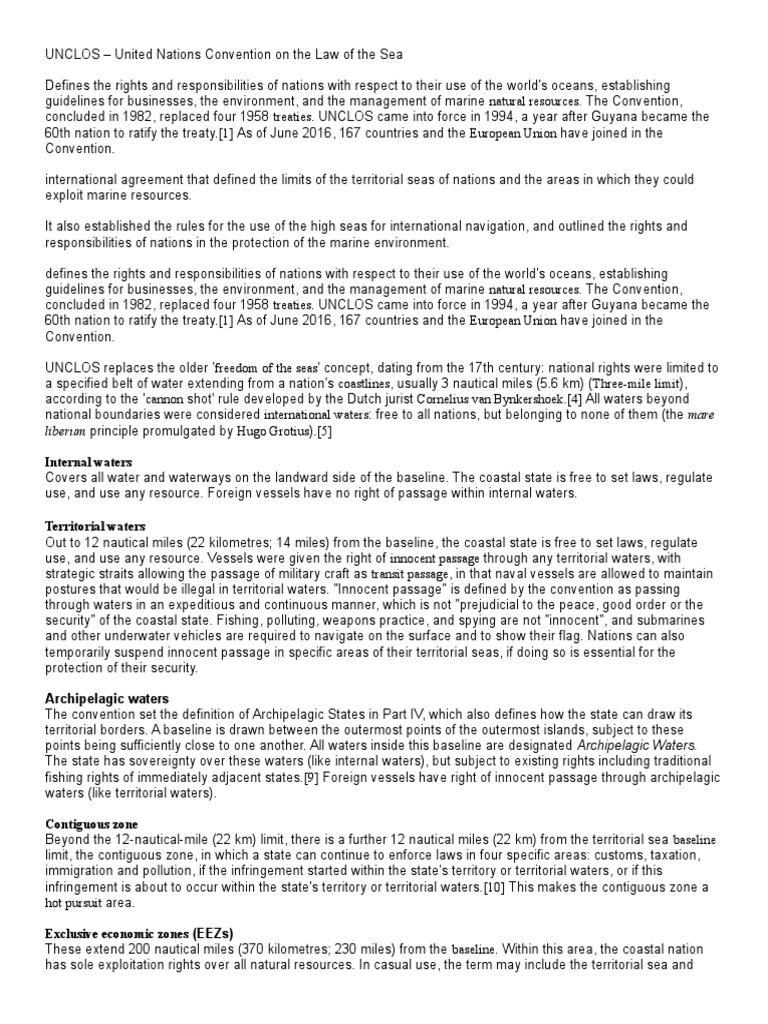 Unclos Lecture | PDF | Territorial Waters | United Nations Convention ...