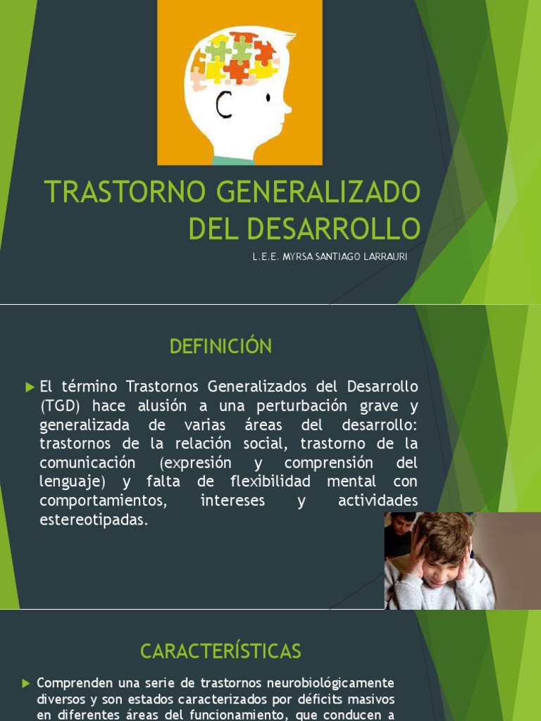 Características y manifestaciones de los principales trastornos generalizados del desarrollo ...