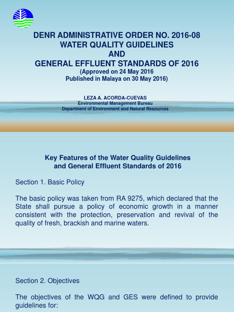 DENR-EMB.pdf | Water Quality | Water Resources