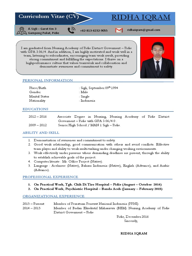 Ridha Iqram: Curriculum Vitae (CV) | PDF | Behavior Modification | Communication