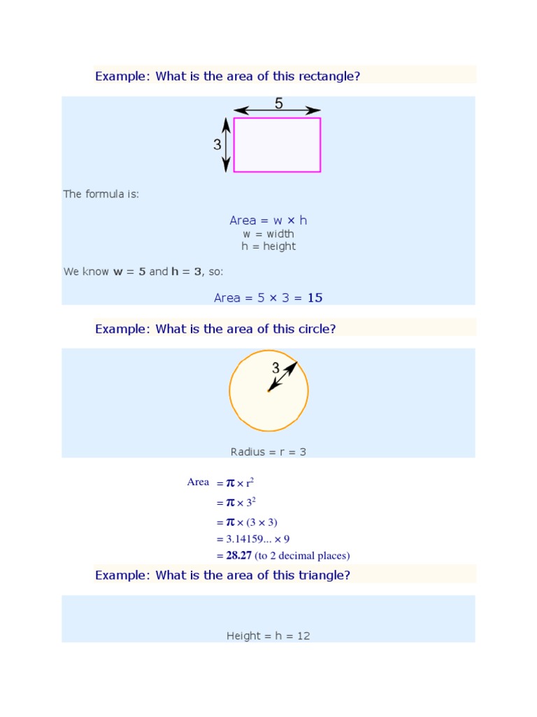 Calculating Area of Shapes and Earnings | PDF