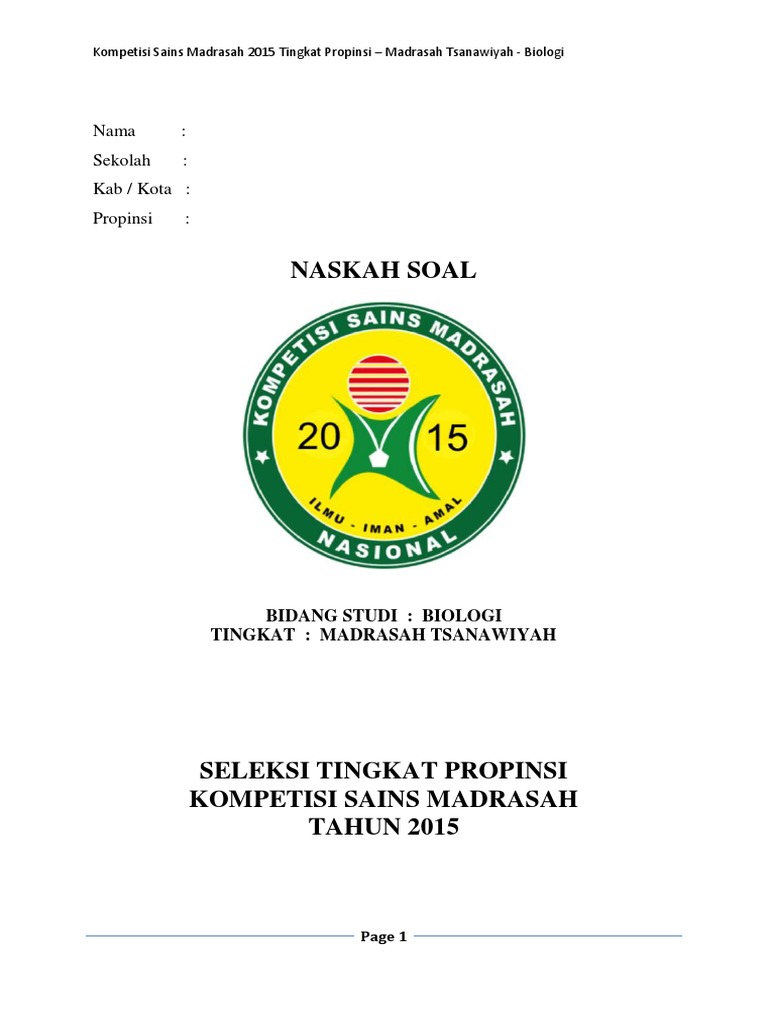 KSM 2015 Provinsi PDF | PDF