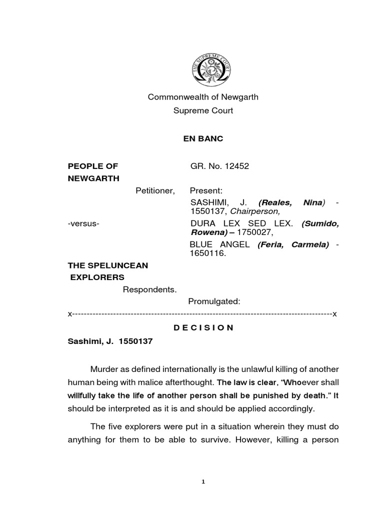 Newgarth Supreme Court | PDF | Verdict | Murder