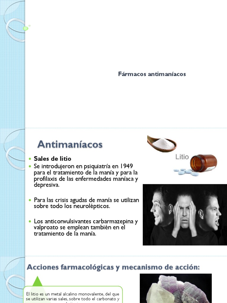 Mecanismo de acción del litio en manía | PDF | Medicina CLINICA | Drogas