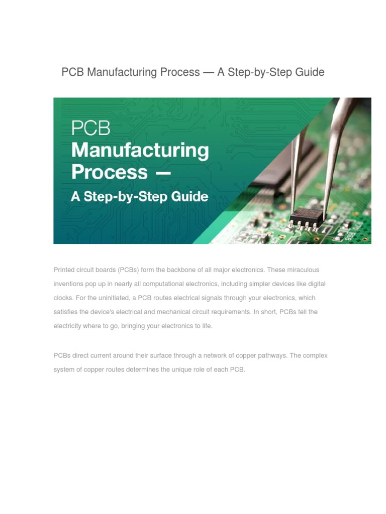 PCB Manufacturing Process Explained | PDF | Printed Circuit Board ...