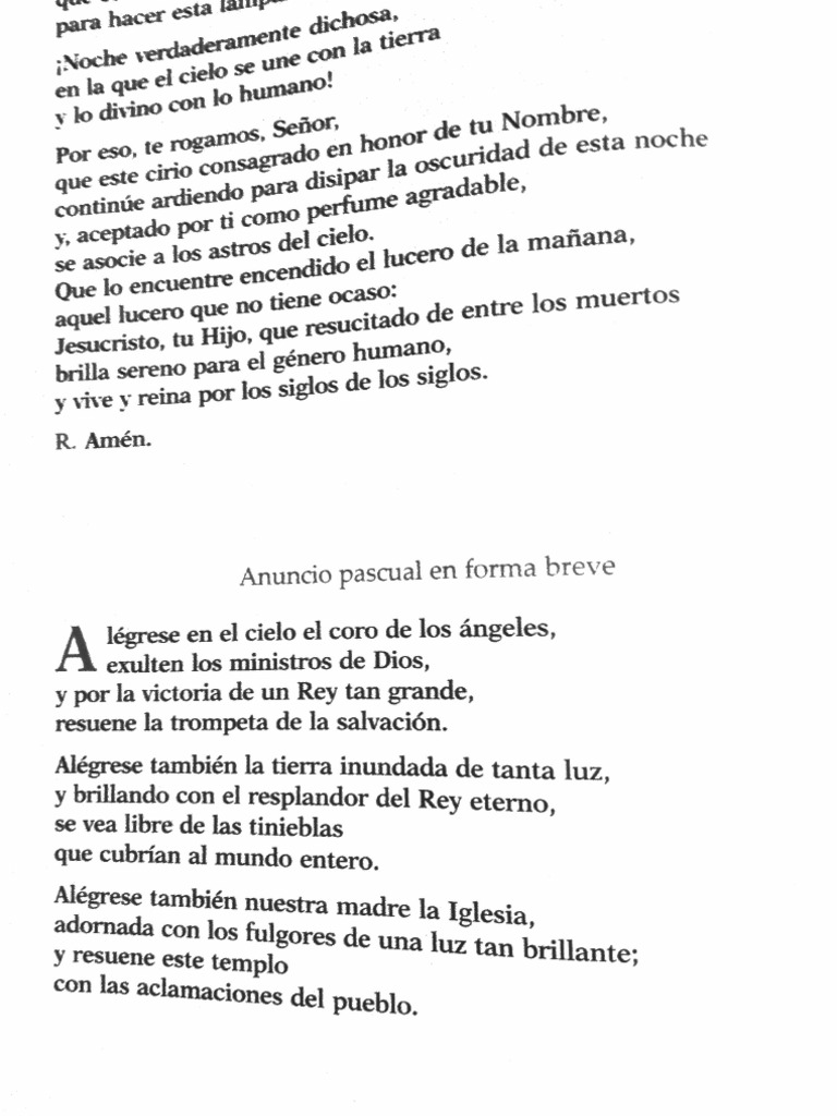 Pregón Pascual - Forma Breve | PDF