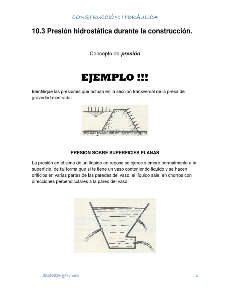 Presión Hidrostática en Construcción | PDF | Presión | Líquidos