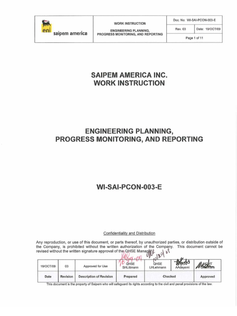 Engineering Planning, Progress Monitoring and Reporting | PDF ...