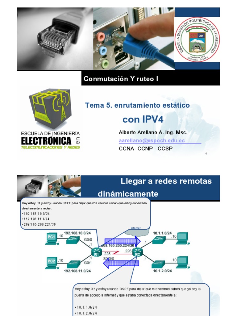 Clase 5 Routing Estatico Con IPv4.en - Es | PDF | Enrutador (Computación) | Dirección IP