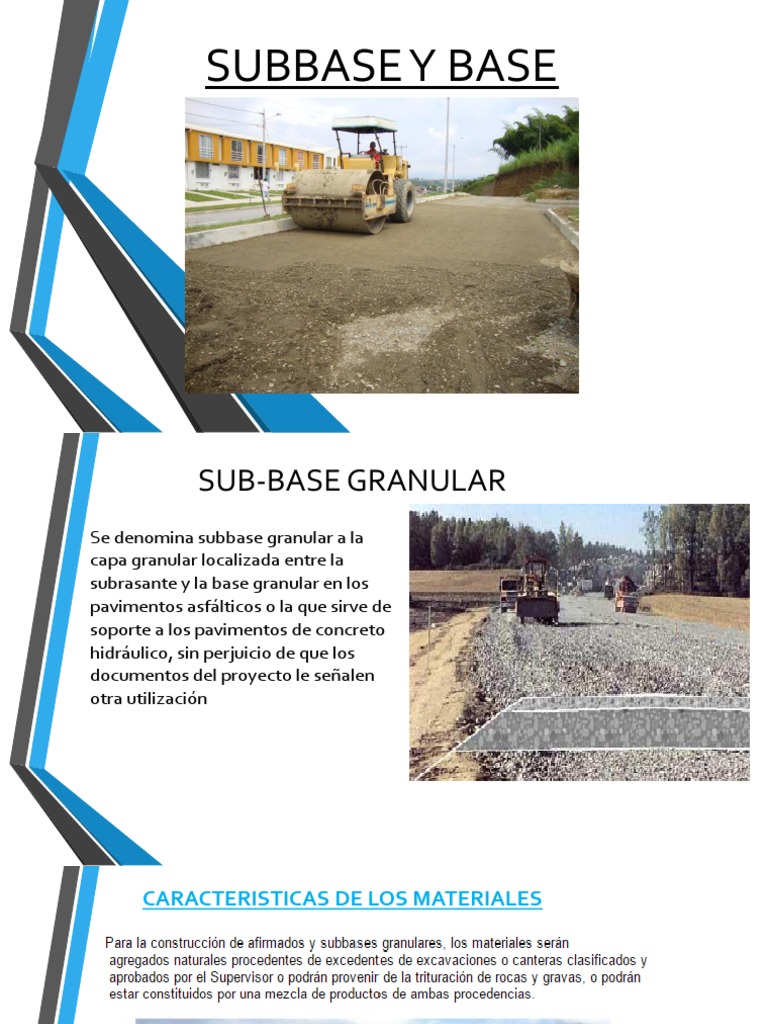 Subbase y Base 2017 | PDF | Suelo | Química