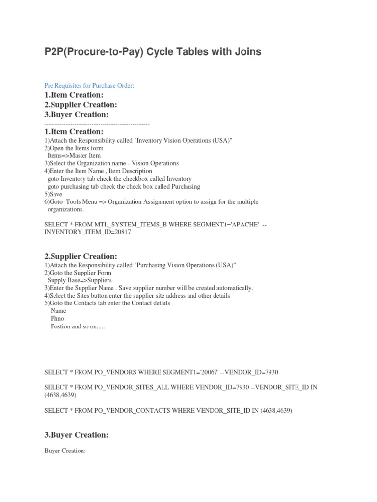 P2P With Tables | PDF | Invoice | Accounts Payable