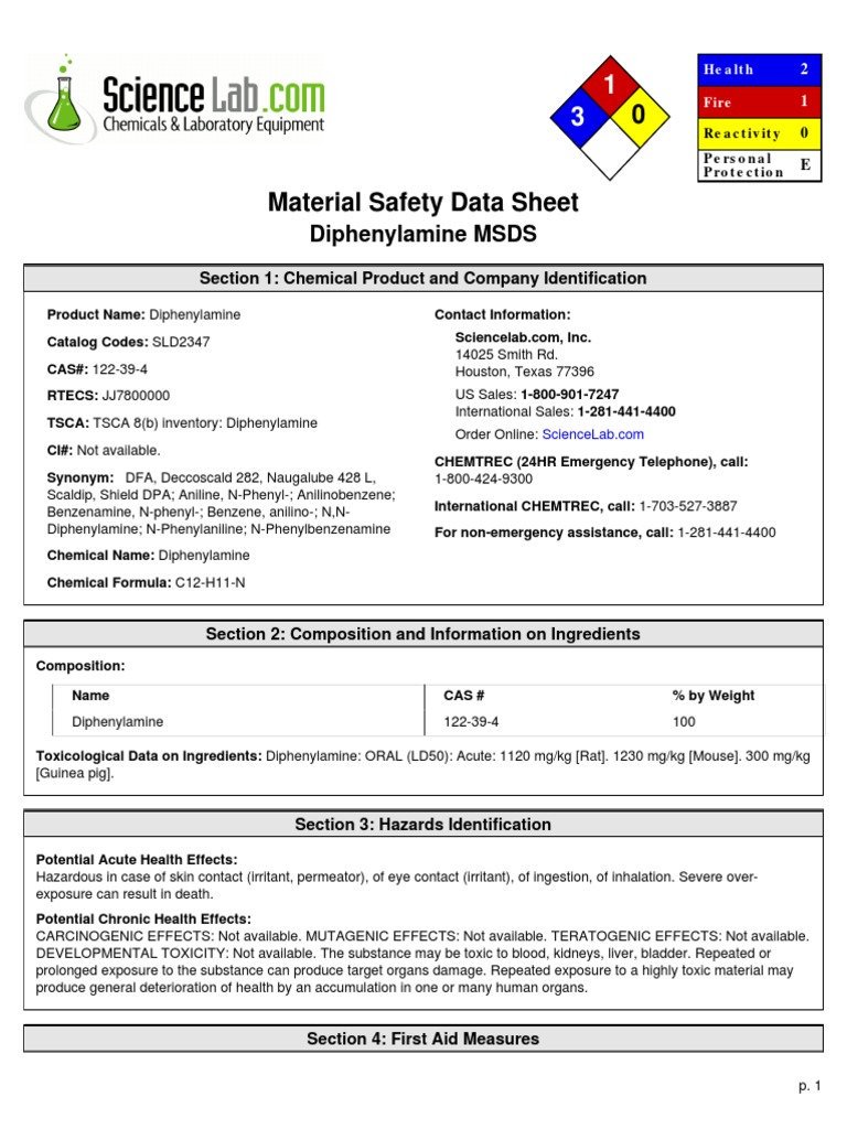 Msds DPA | PDF | Toxicity | Personal Protective Equipment