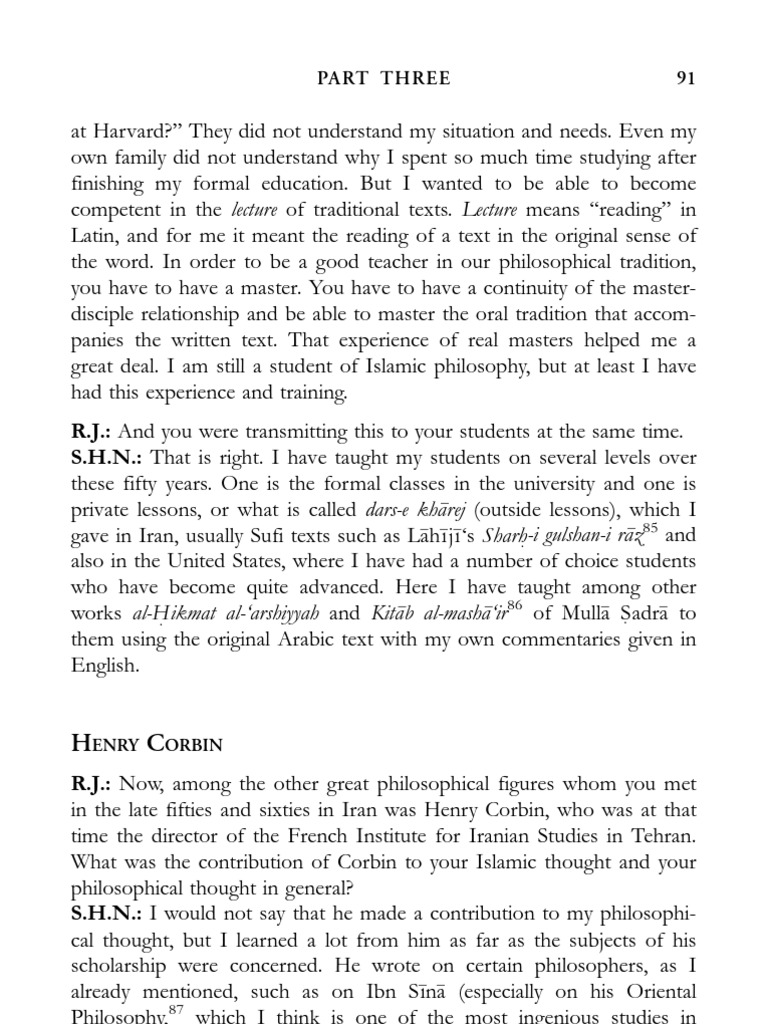 Sayyed Hossein Nasr On Henry Corbin | PDF | Sufism | Islamic Philosophy