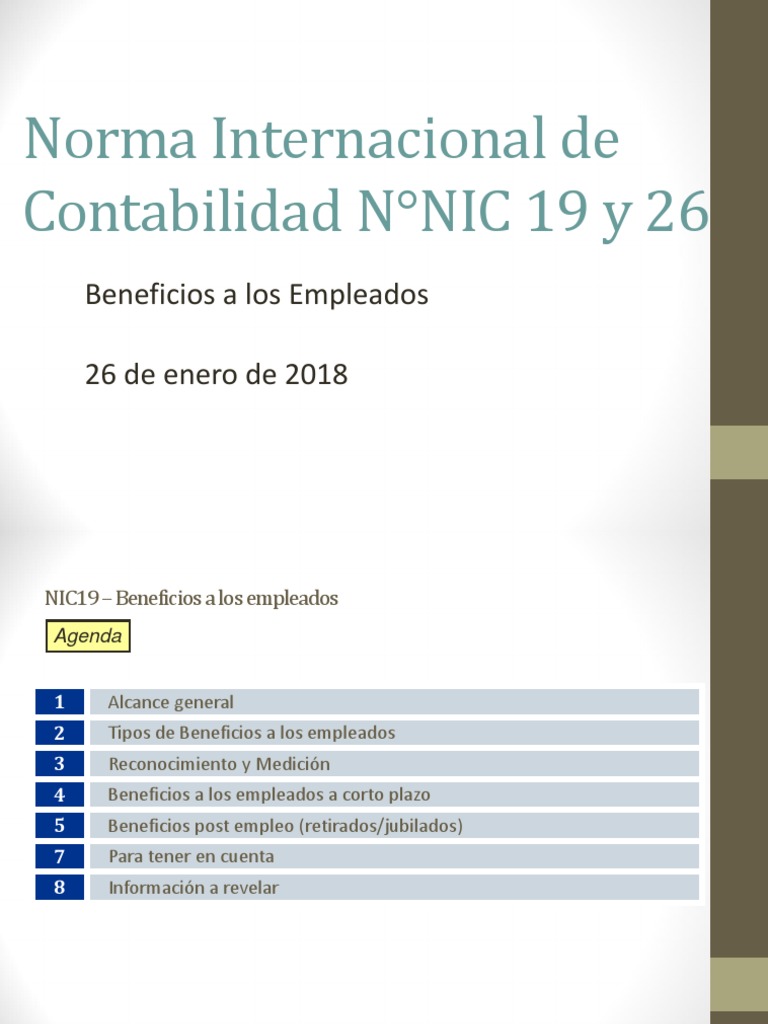 Norma Internacional de Contabilidad N°19, NIIF 2, NIC 26 | PDF ...