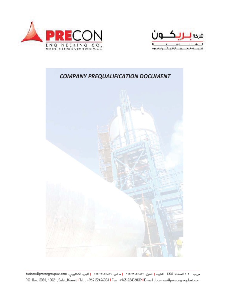 Precon Company Profile | PDF | Occupational Safety And Health | Safety