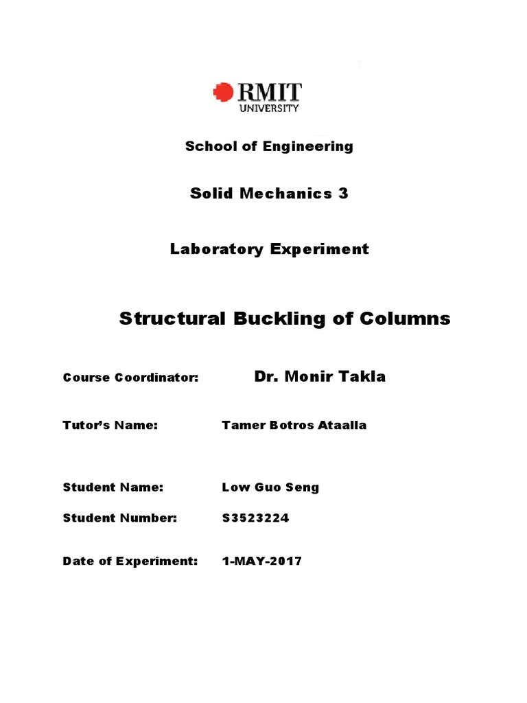 Structural Buckling of Columns Experiment | PDF | Buckling | Column