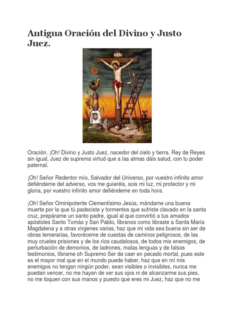 Antigua Oración al Justo Juez | PDF | Oración | Cristo (título)