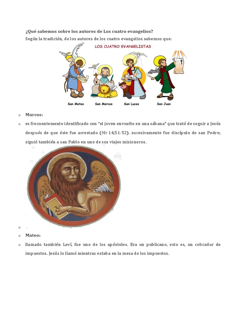 Qué Sabemos Sobre Los Autores de Los Cuatro Evangelios | PDF