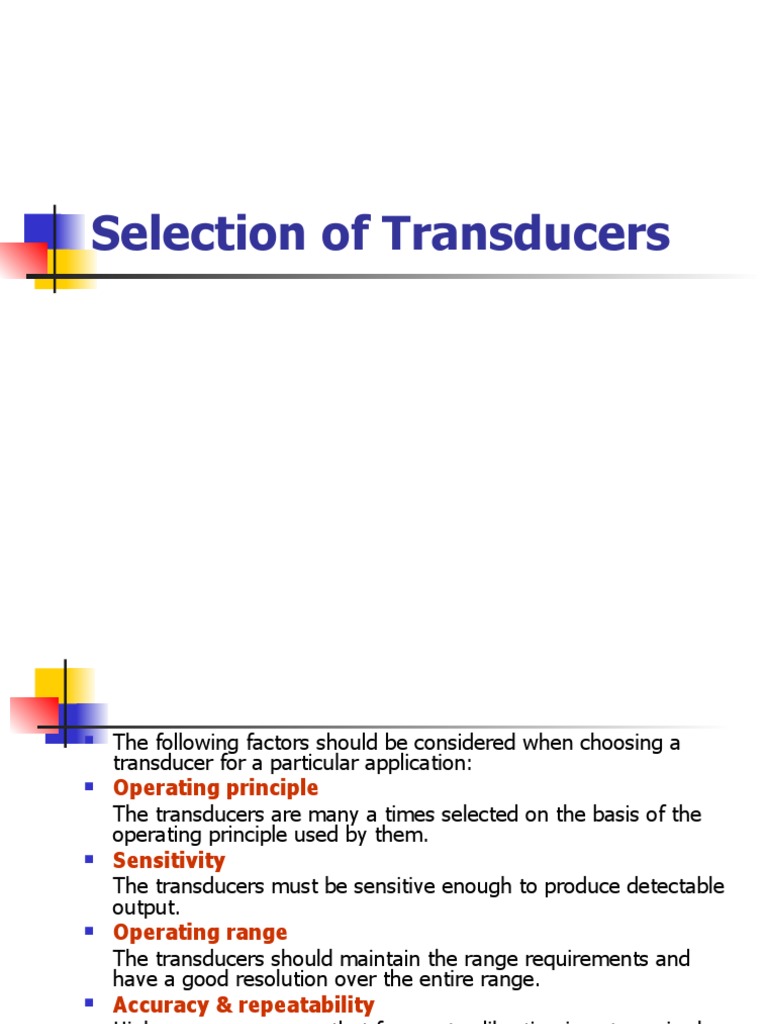 Selection of Transducers | PDF