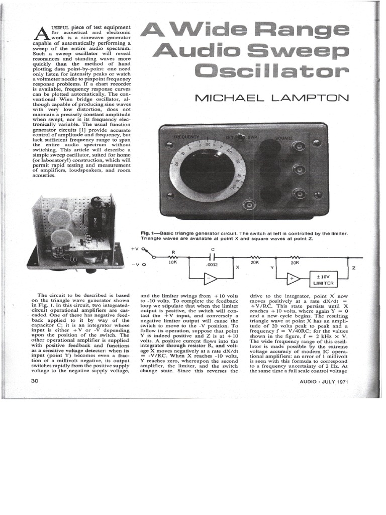 Audio Sweep Oscillator | Download Free PDF | Amplifier | Operational ...