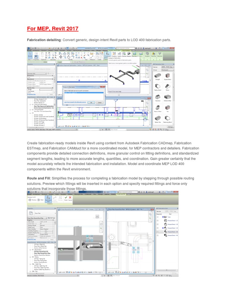 Revit Whats New 2017-2018.2 MEP | PDF | Autodesk Revit | Duct (Flow)