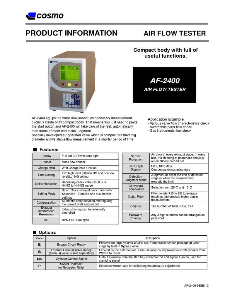 Af 2400 985b1 English Catalog | PDF | Flow Measurement | Sensor