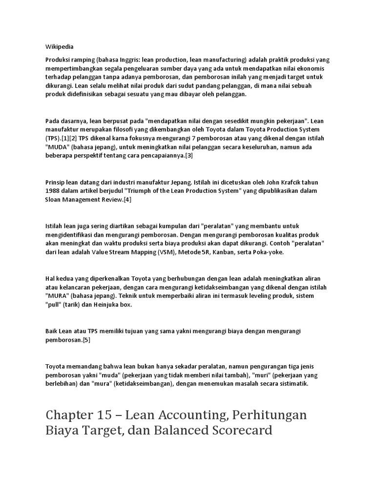 Lean Manufacturing & Accounting Guide | PDF
