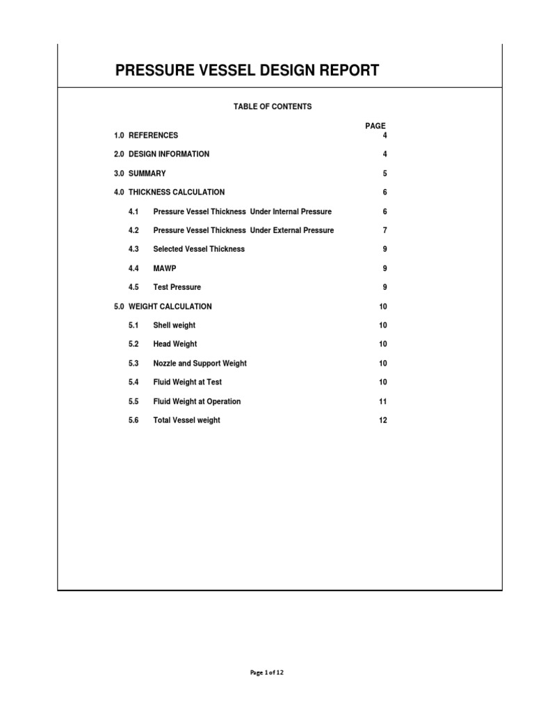 Pressure Vessel Calculation Report PDF | PDF | Pressure | Density Pressure Vessel Calculation Report PDF | PDF | Pressure | Density