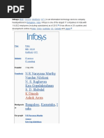 Company Profile of Infosys | PDF | Company Information | Business