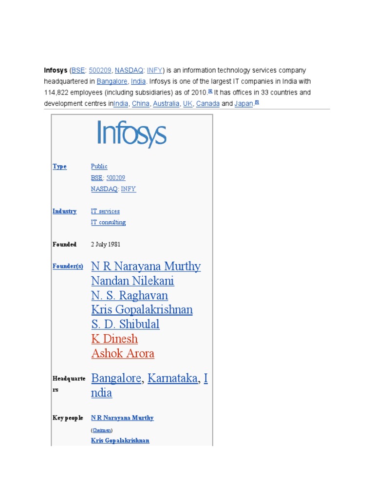 Infosys | PDF | Business