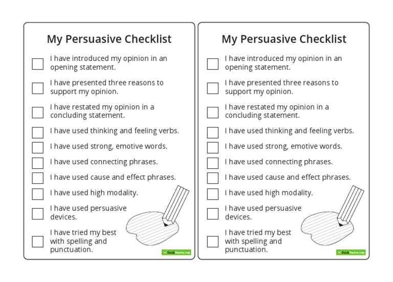 Persuasive Checklist | PDF