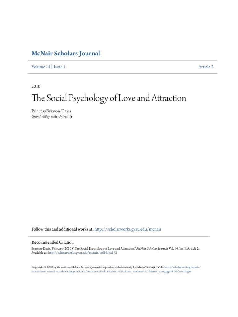 The Social Psychology of Love and Attraction PDF | PDF | Romance (Love ...