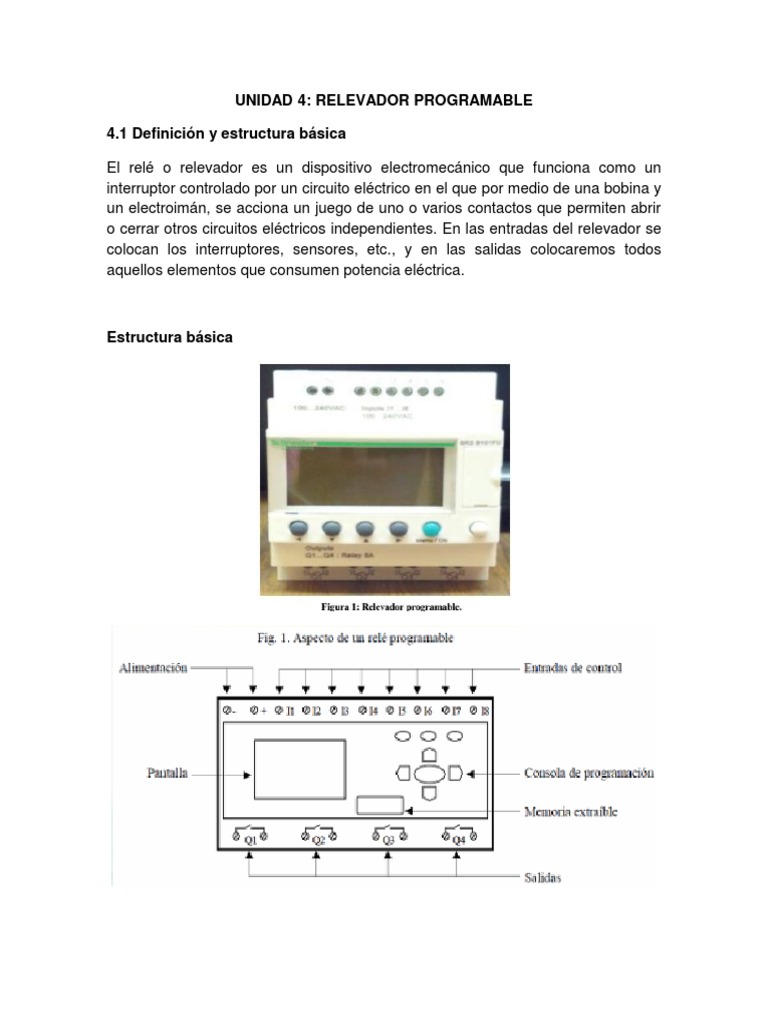 Unidad 4 Relevador Programable | PDF | Relé | Ingenieria Eléctrica