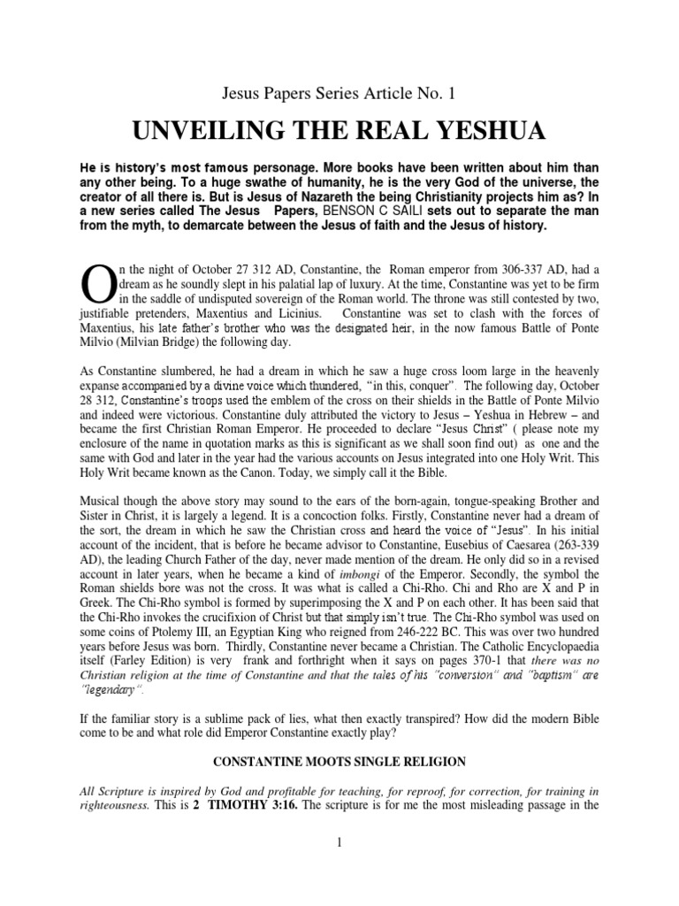 The jesus Papers by benson saili | New Testament | Paul The Apostle